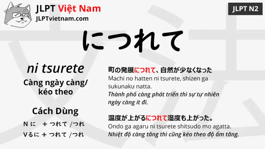 Học Ngữ Pháp JLPT N2: につれて (ni tsurete) - JLPT Sensei Việt Nam