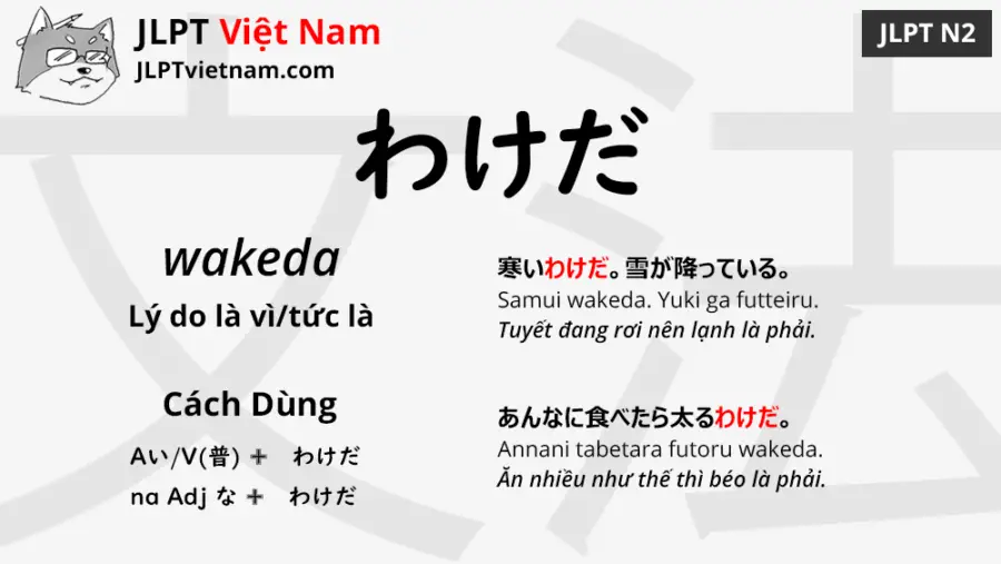 Học Ngữ Pháp JLPT N2: わけだ (wakeda) - JLPT Sensei Việt Nam