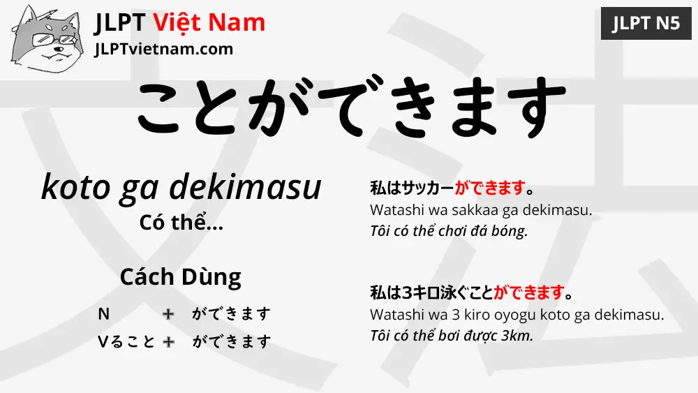 Học Ngữ Pháp JLPT N5: ことができます (koto ga dekimasu) - JLPT Sensei Việt Nam